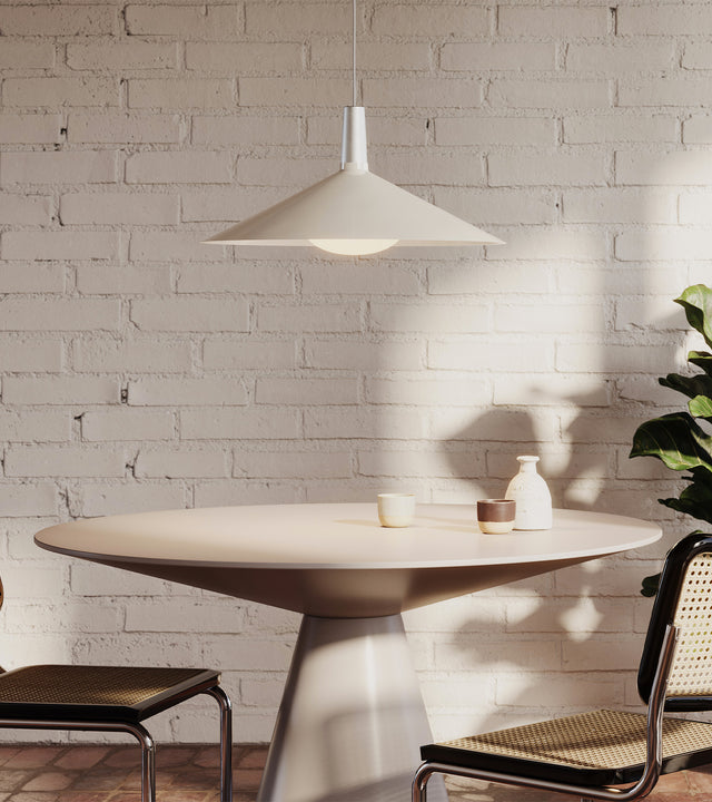 Bower Pendant Light Large in Oyster White + Oval II | Single Pendants ...
