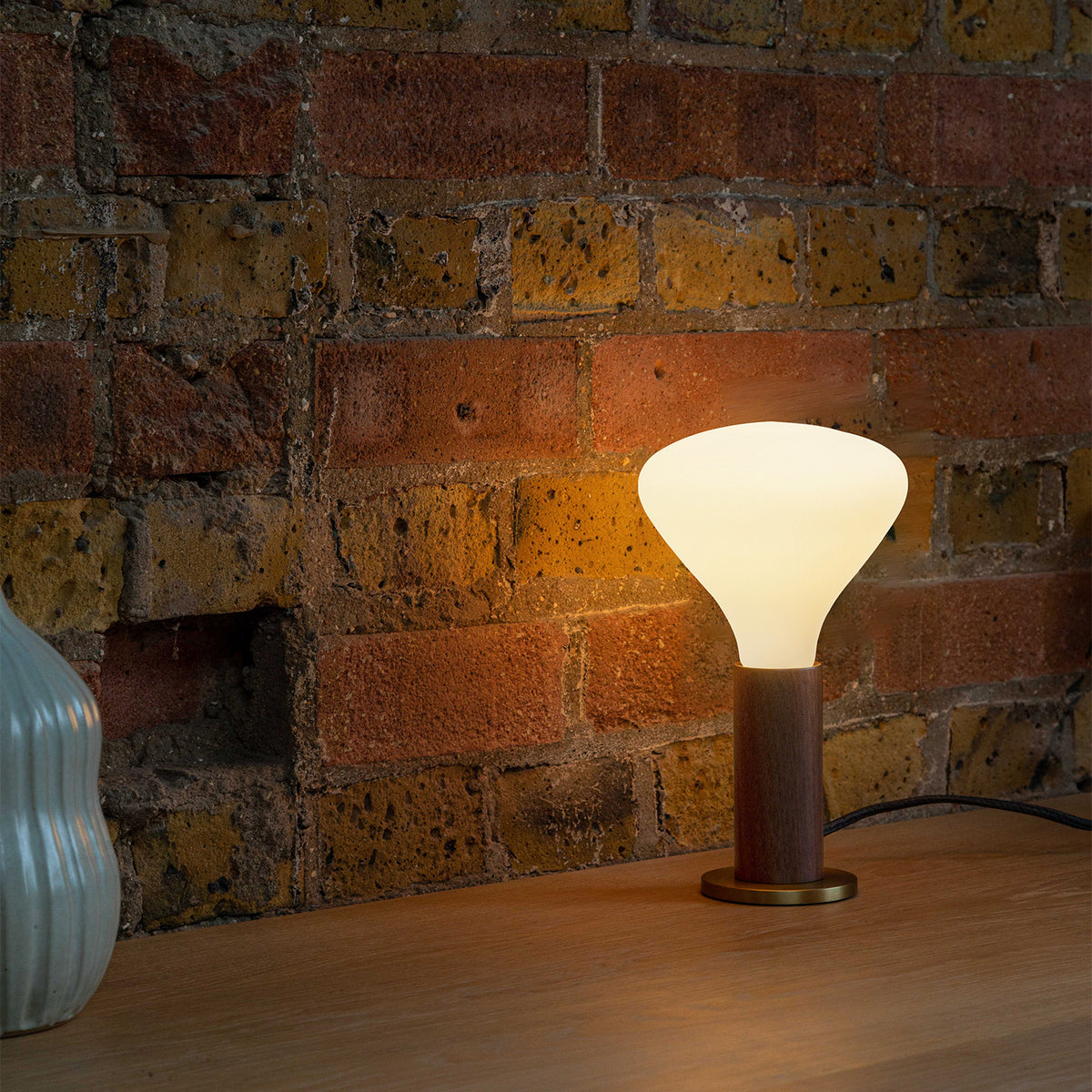 Knuckle Table Lamp in Walnut + Noma | E27 Dimmable | Table Lamps | Tala