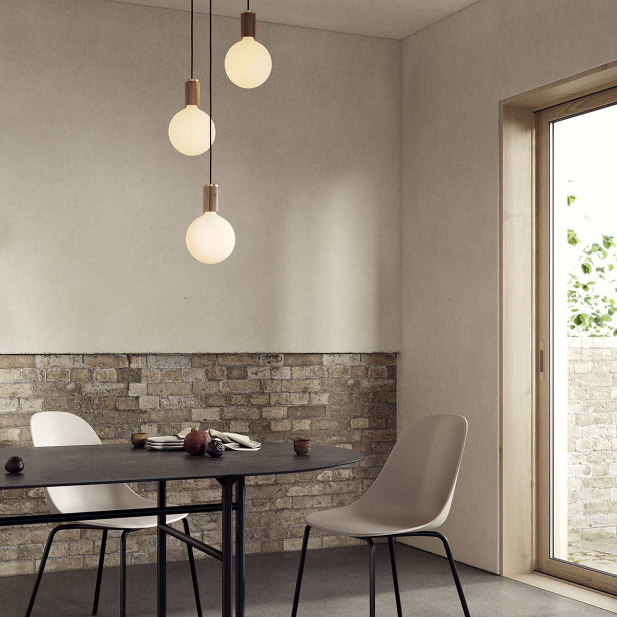 Triple Pendant Walnut + Sphere IV - Ceiling Lights | Tala