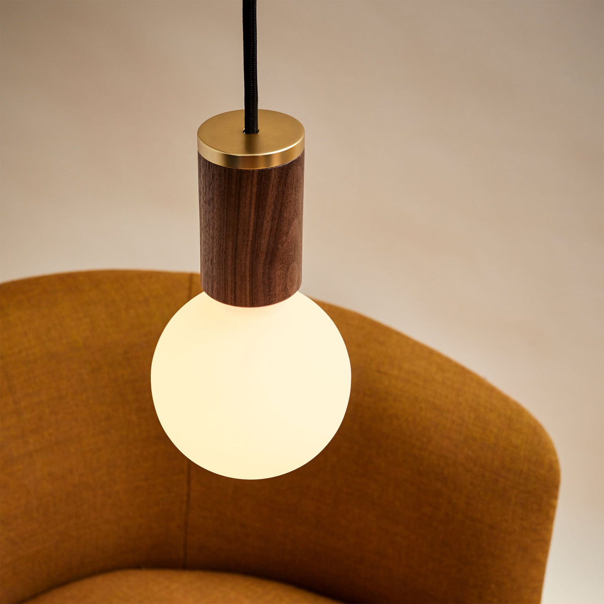 Sphere III Pendant Light in Walnut | Designer LED Pendant Lighting | Tala